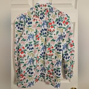 Boden | Tops | Boden Multicolor Floral And Fruit Smocked Blouse Cotton ...